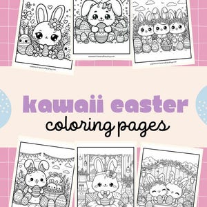 Kawaii Easter Coloring Pages Printable Easter Cute Bunny Coloring ...
