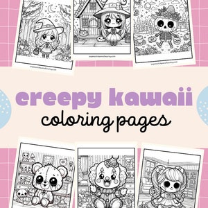 Creepy Kawaii Coloring Pages Printable Pastel Goth Coloring Sheets ...