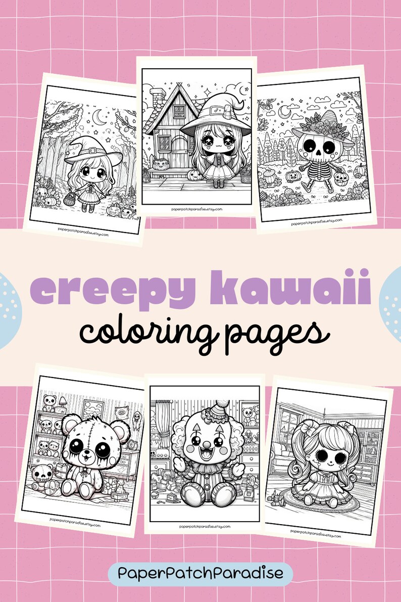 Creepy Kawaii Coloring Pages Printable Pastel Goth Coloring Sheets ...