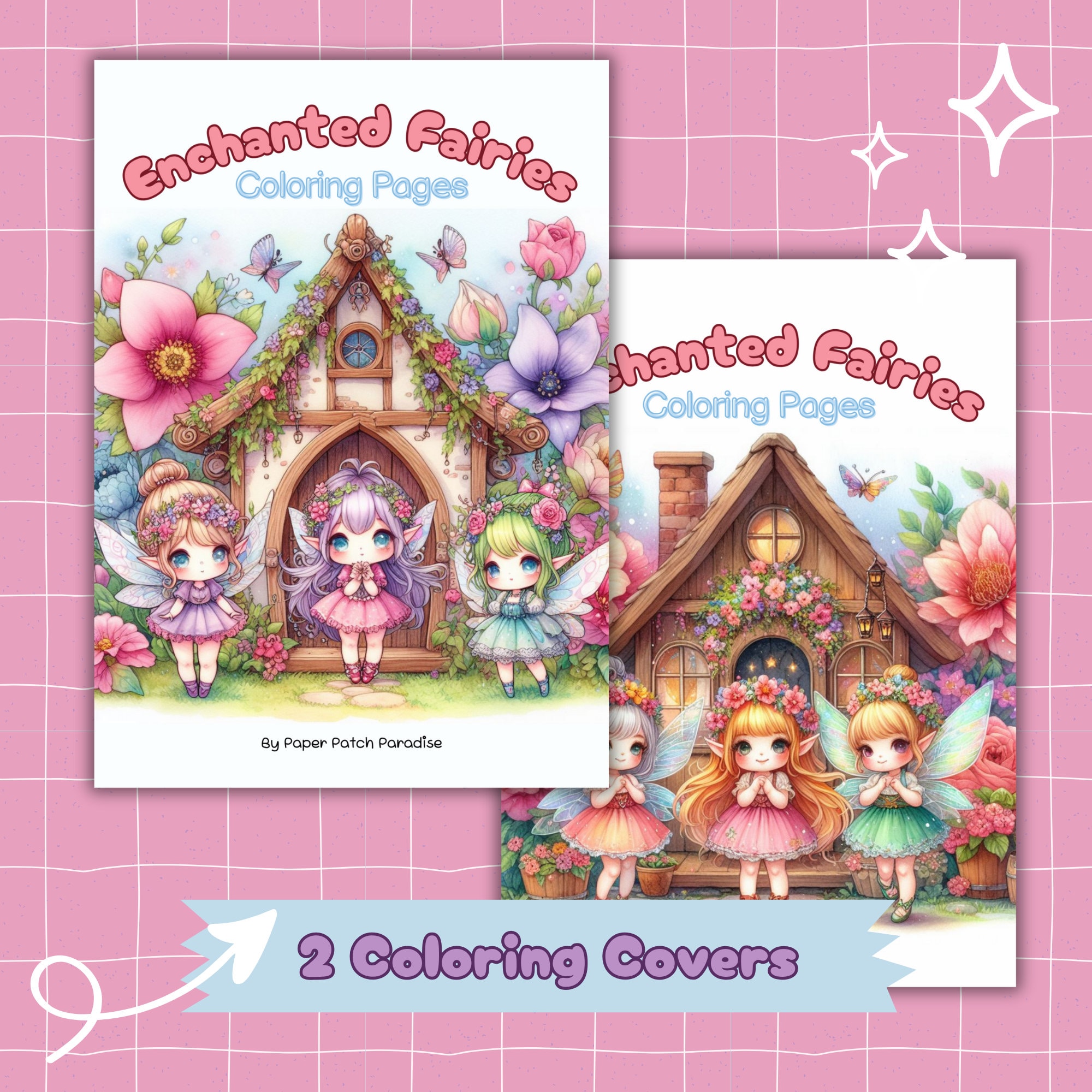 Fairy Houses Coloring Pages Printable Kawaii Fairy Coloring Sheets ...