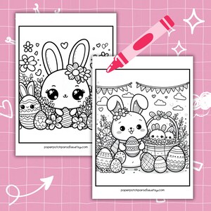 Kawaii Easter Coloring Pages Printable Easter Cute Bunny Coloring ...