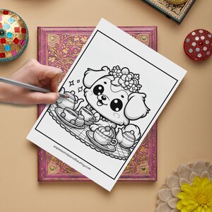 Tea Party Coloring Pages Printable Cute Animals Coloring Sheets Kawaii ...