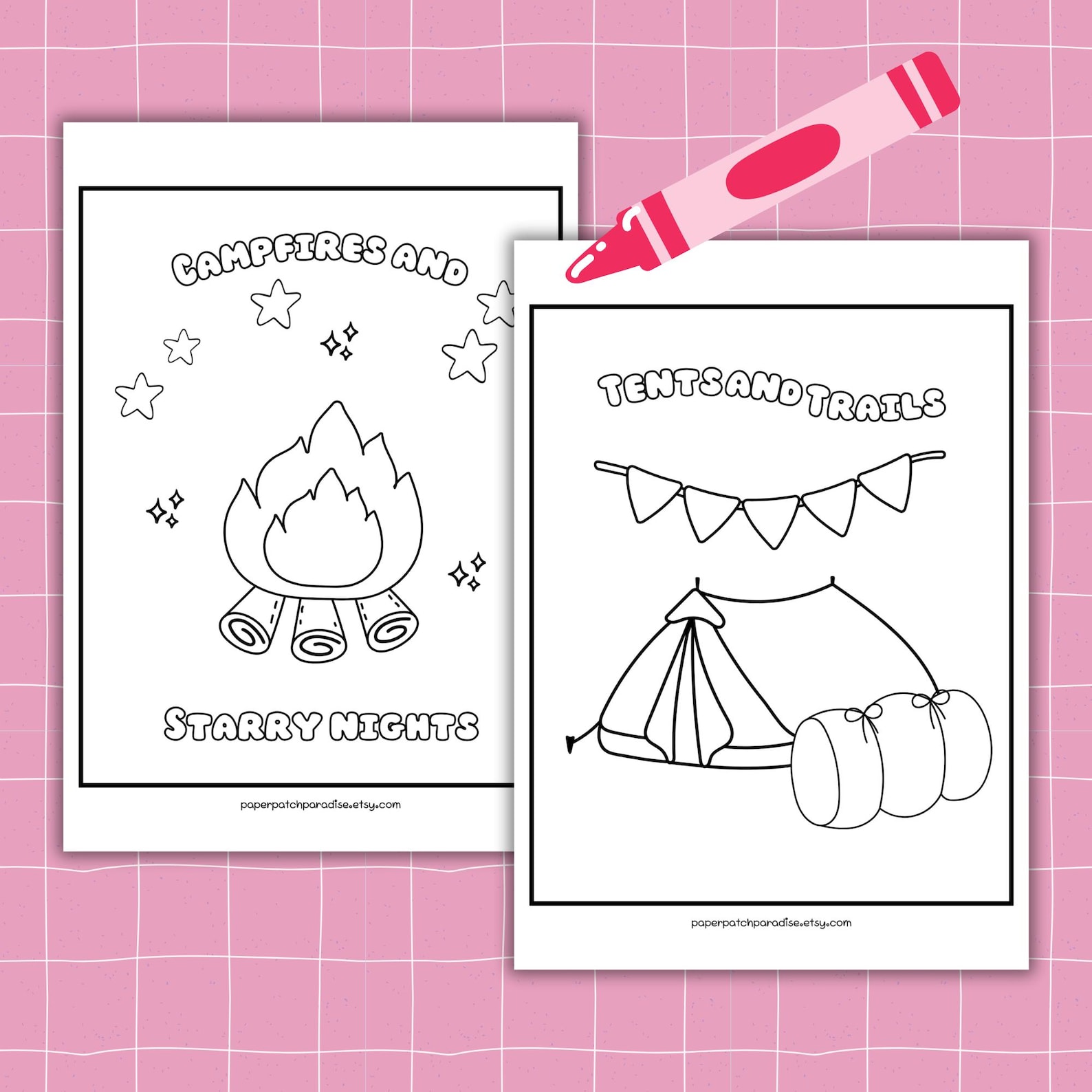 Cute Camping Coloring Pages Printable Bold Easy Coloring Sheets Nature ...