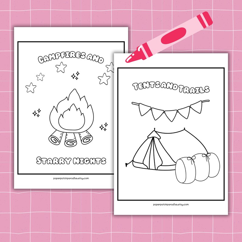 Cute Camping Coloring Pages Printable Bold Easy Coloring Sheets Nature ...