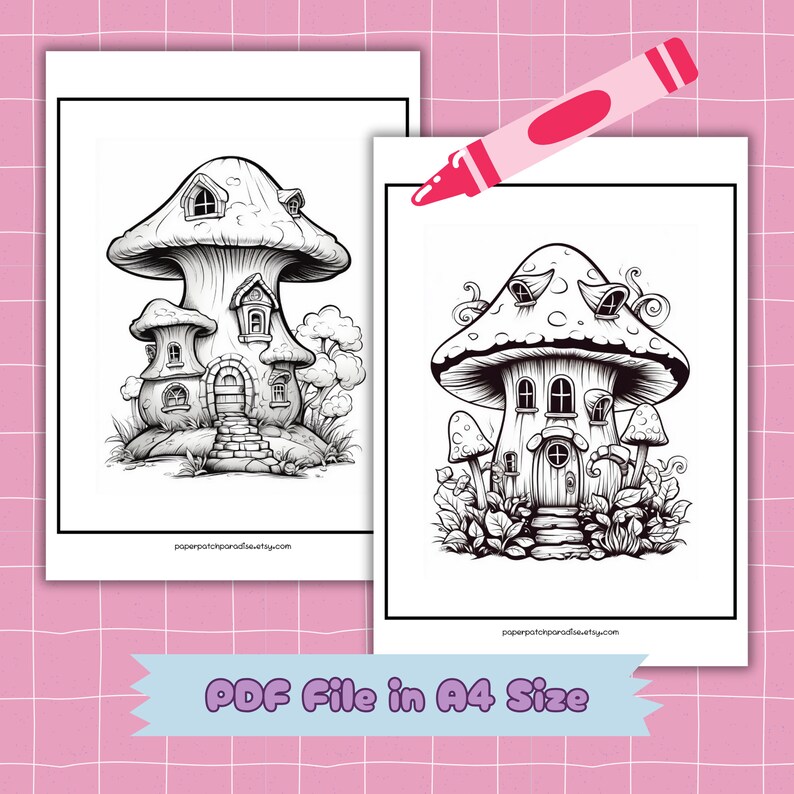 Mushroom House Coloring Pages Printable Fantasy House Coloring Sheets ...
