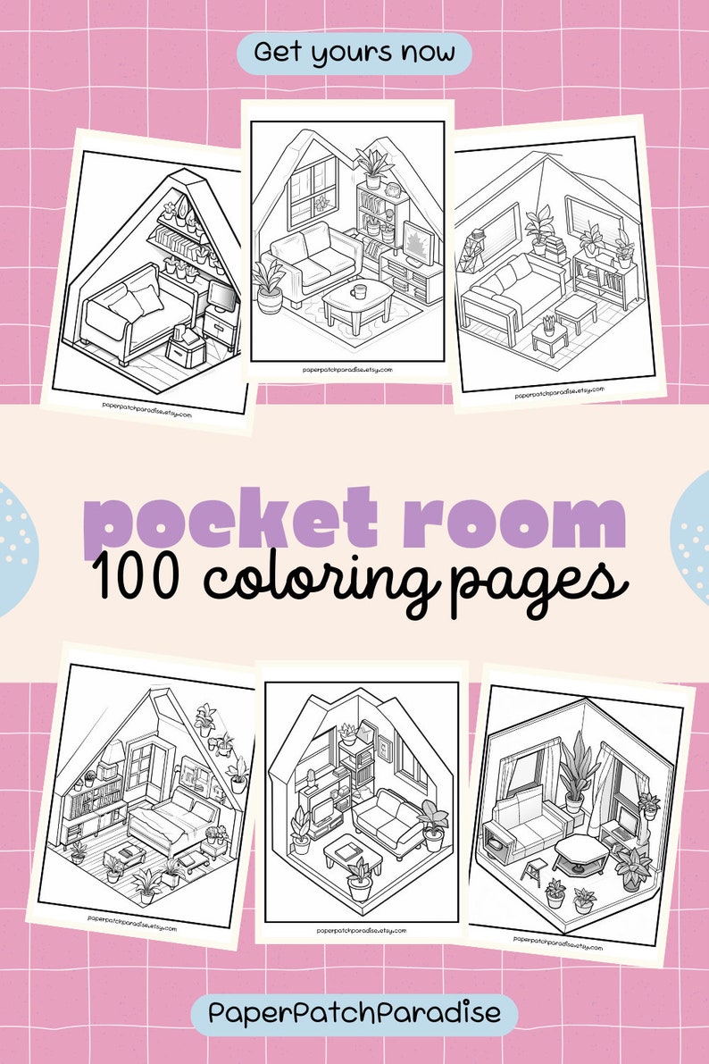 Pocket Room Coloring Pages Printable Isometric Tiny House Coloring ...