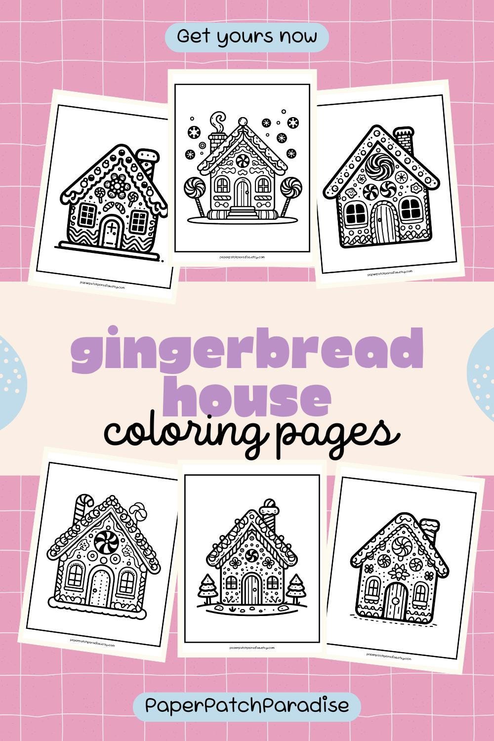 Gingerbread House Coloring Pages Printable Cute Christmas Coloring ...