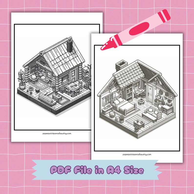 Tiny Cottages Coloring Pages Printable Cute Pocket House Coloring ...