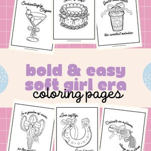 Bold and Easy Soft Girl Era Coloring Pages Printable Cute Coquette ...