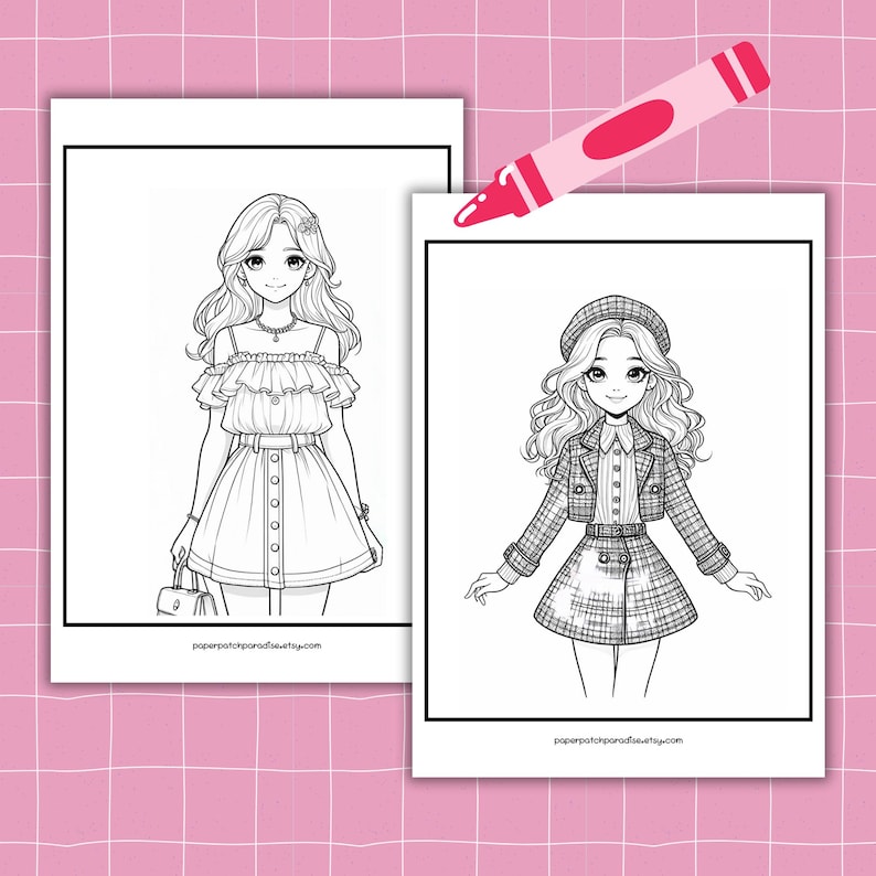 Sweet and Stylish Fashion Coloring Pages Printable Cute Coquette ...