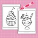 Bold and Easy Food and Drink Coloring Pages Printable Kawaii Sweets ...