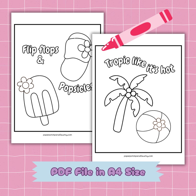 Bold and Easy Summer Coloring Pages Printable Cute Beach Coloring ...