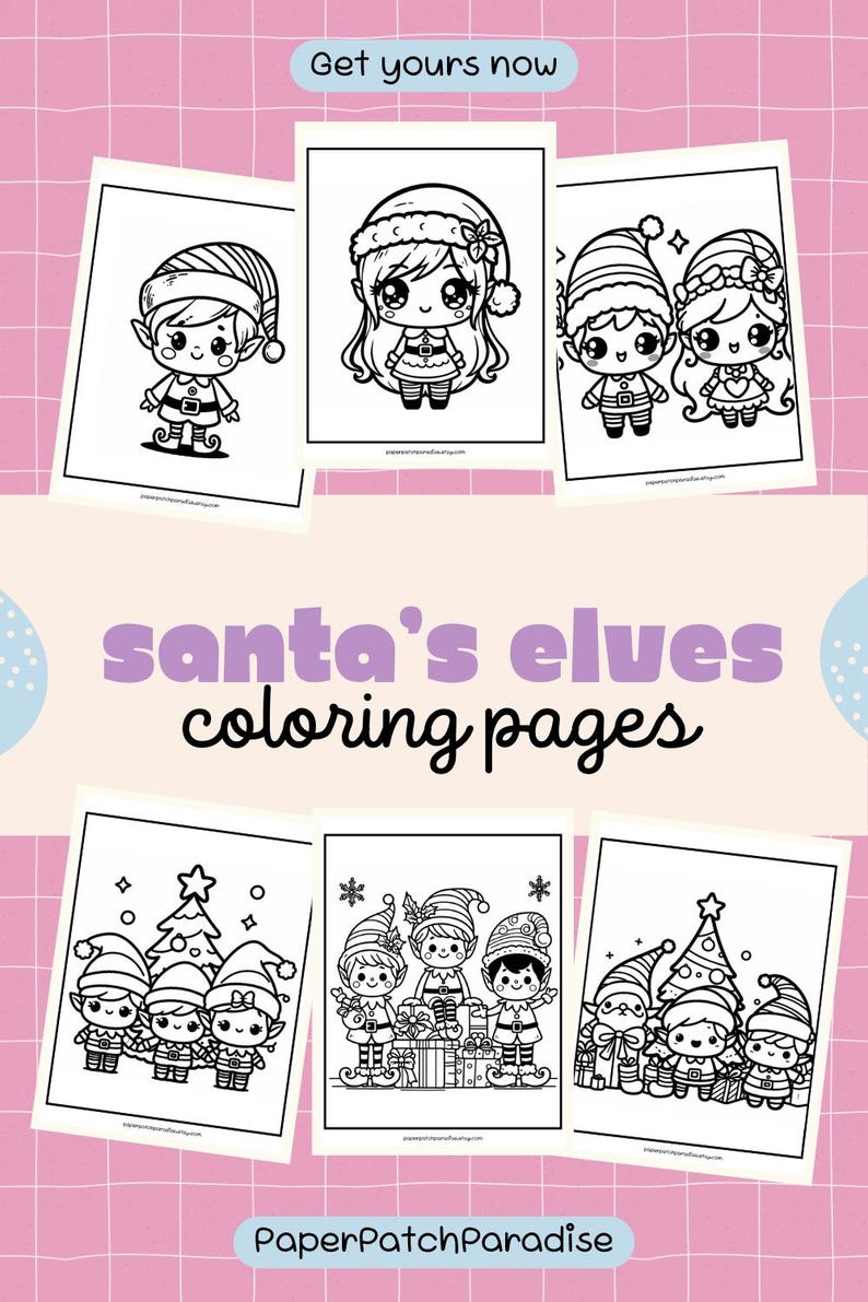 Santas Elves Coloring Pages Printable Cute Christmas Coloring Sheets ...