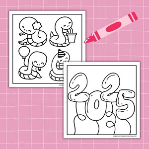 New Year Pattern Coloring Pages Printable Cute Happy New Year 2025 ...