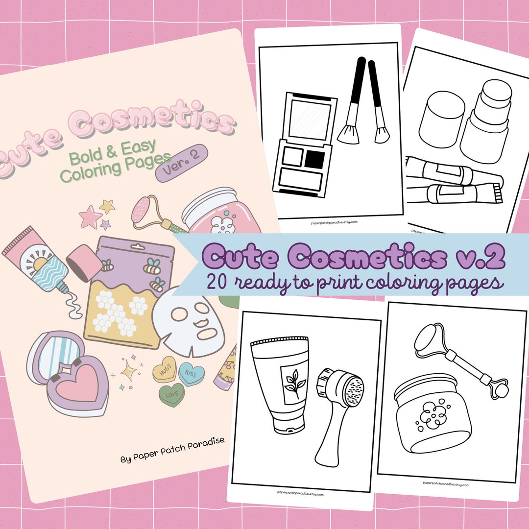 Bold and Easy Cosmetics Coloring Pages V2 Printable Cute Make up ...
