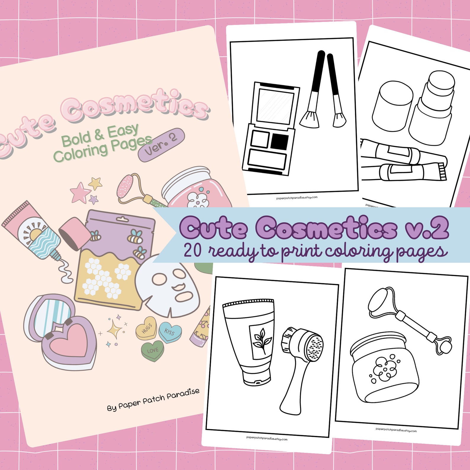 Bold and Easy Cosmetics Coloring Pages V2 Printable Cute Make up ...