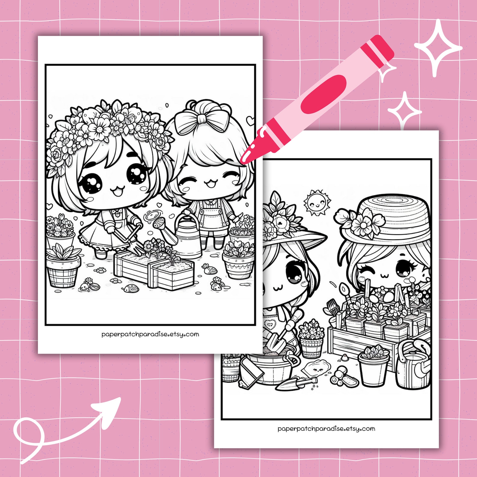 Kawaii Girl Coloring Pages Printable Cute Cozy Scenes Coloring Sheets ...