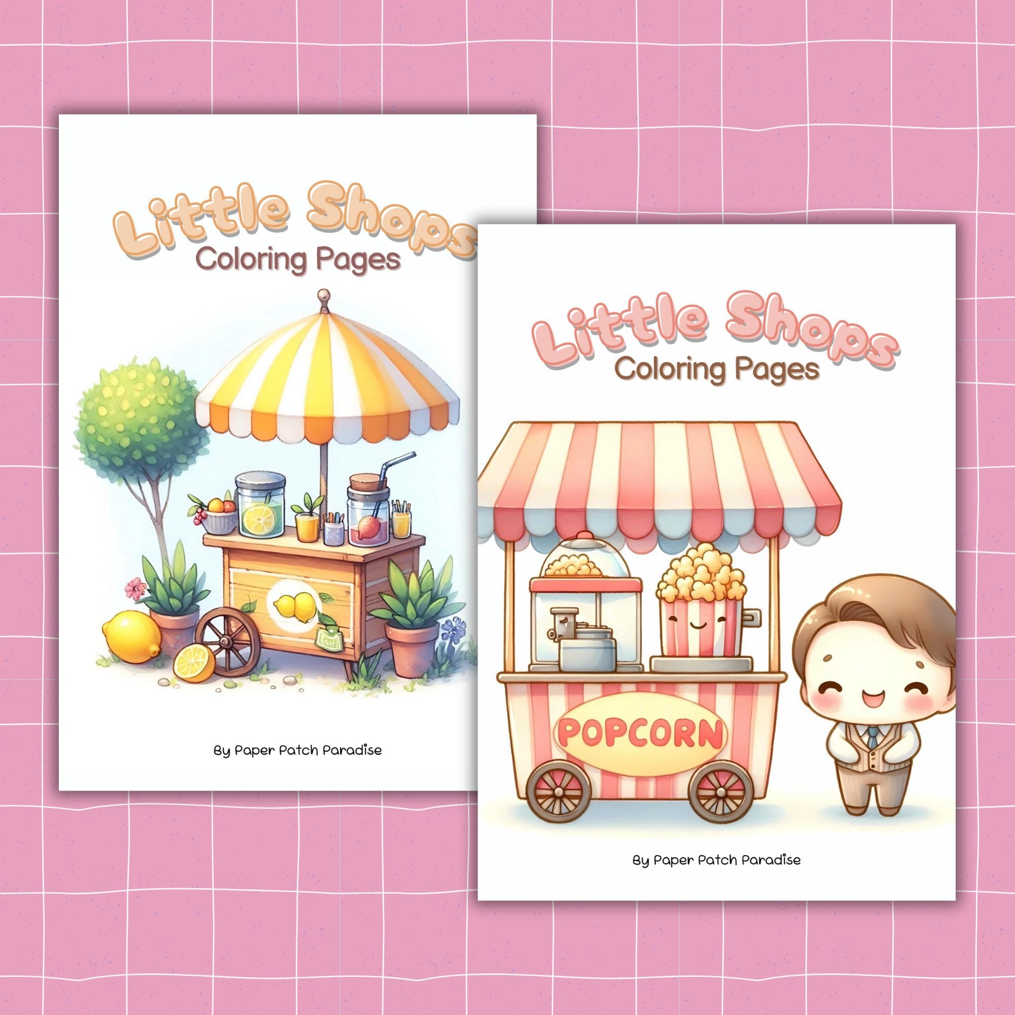Little Shops Coloring Pages Printable Cute Storefront Coloring Sheets ...