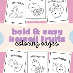 Bold and Easy Kawaii Fruits Coloring Pages Printable Cute Fruits ...