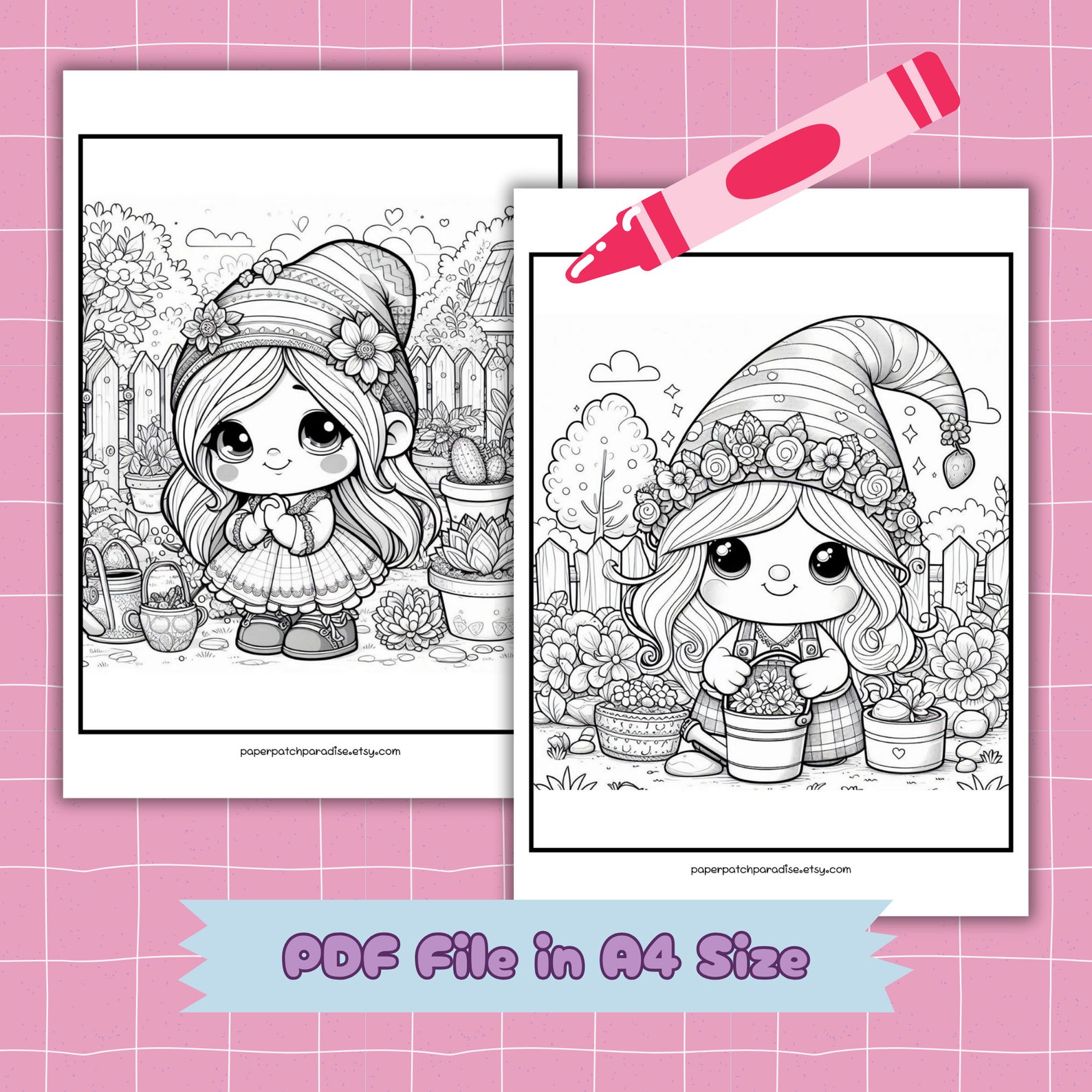 Garden Gnomes Coloring Pages Printable Enchanted Gnome Girl Coloring ...