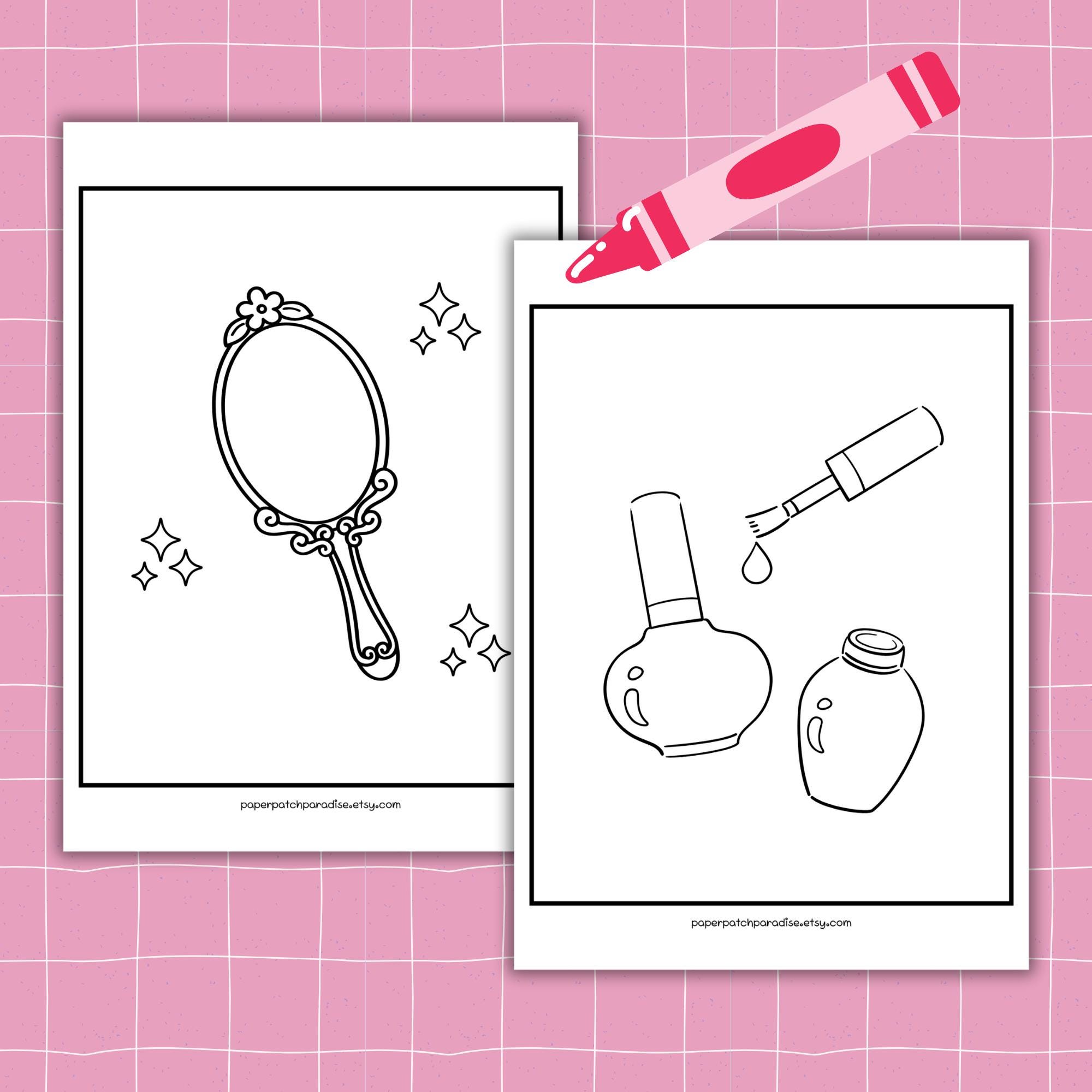 Bold and Easy Cosmetics Coloring Pages Printable Cute Make up Coloring ...
