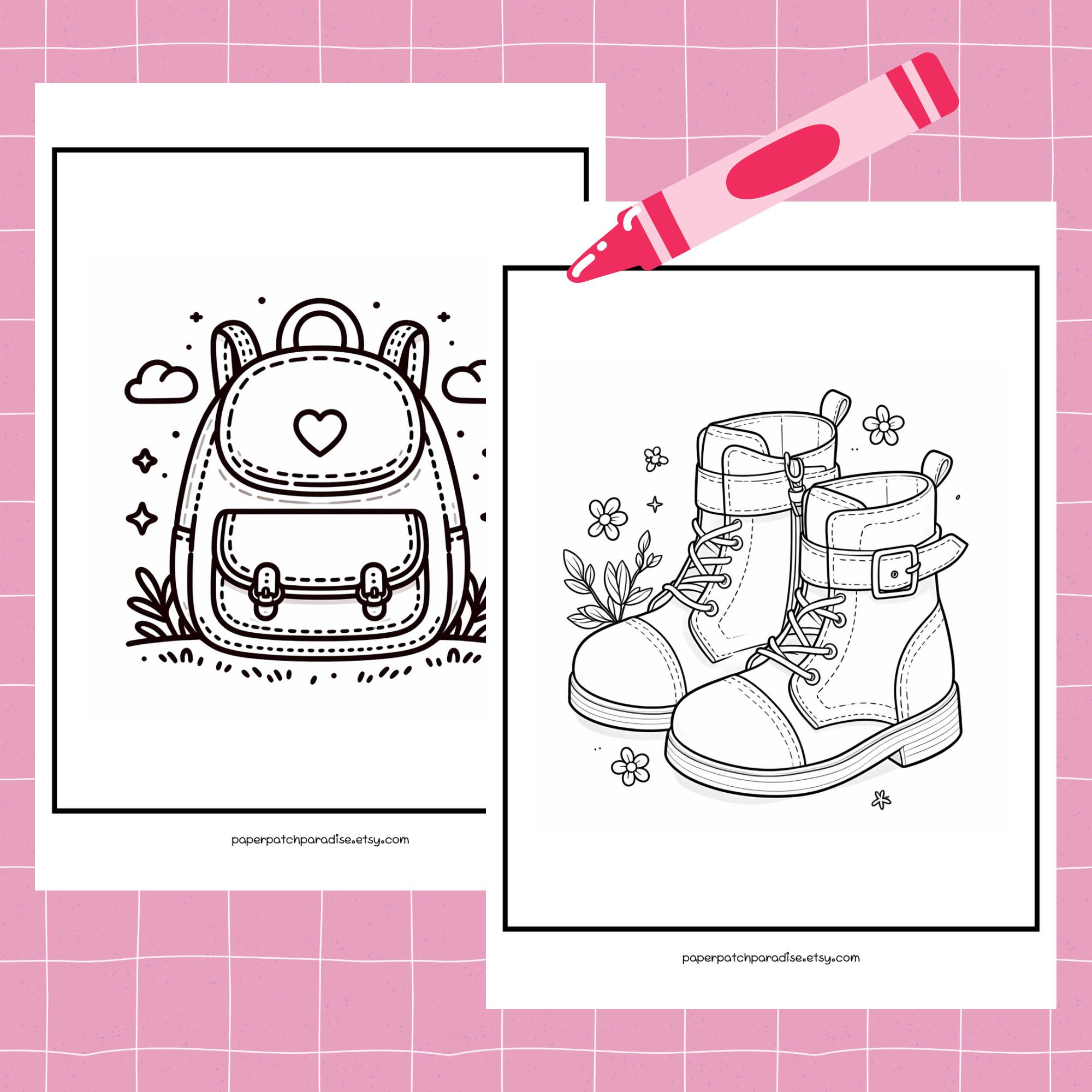 Cutie Fashion Coloring Pages Printable Coquette Girly Coloring Sheets ...