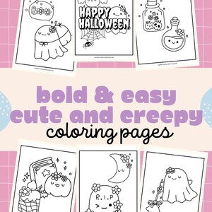 Bold and Easy Cute and Creepy Coloring Pages Printable Retro Halloween ...