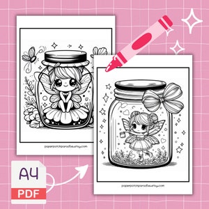Fairy Lantern Coloring Pages Printable Kawaii Life in a Jar Coloring ...