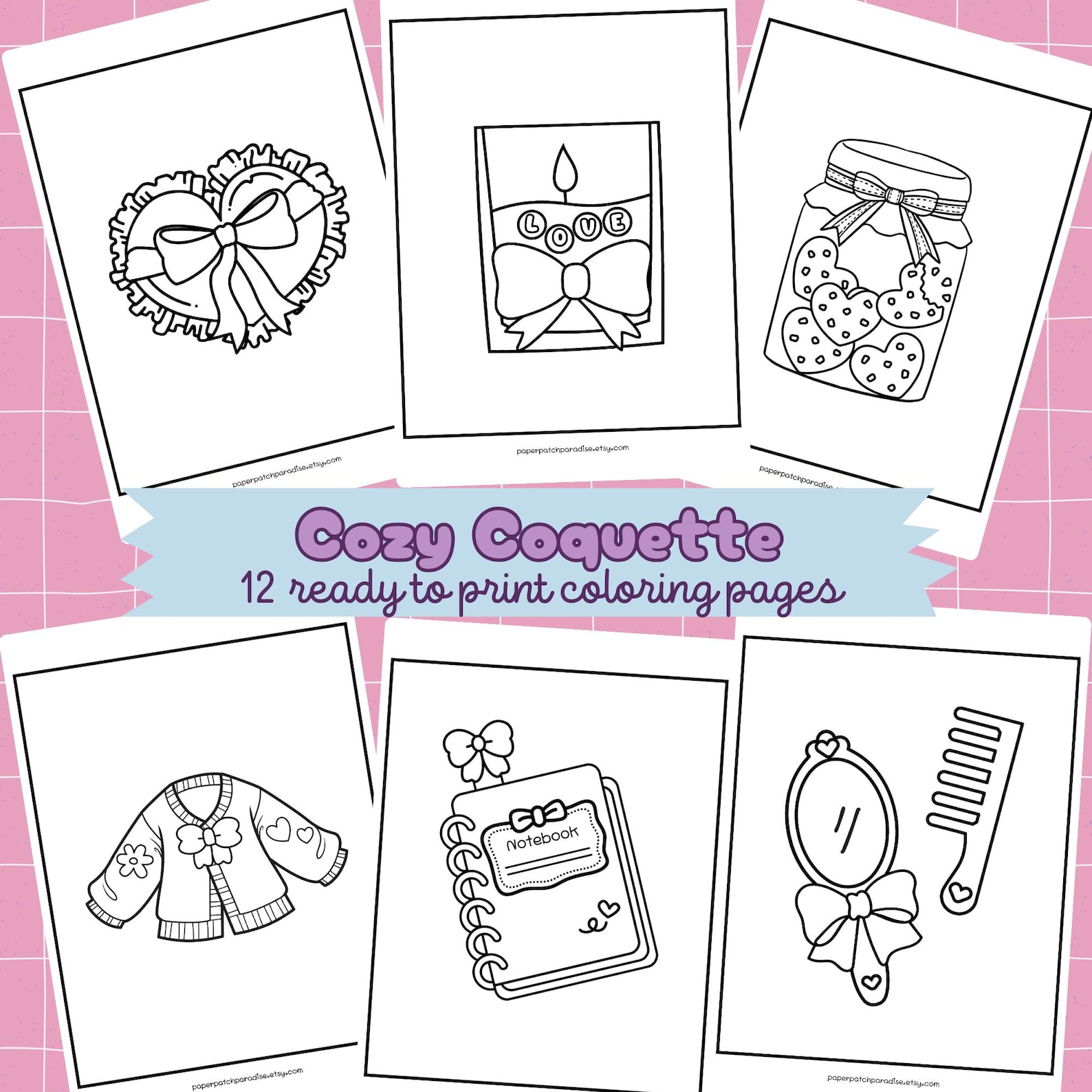 Cozy Coquette Coloring Pages Printable Cute Girly Coloring Sheets Bold ...