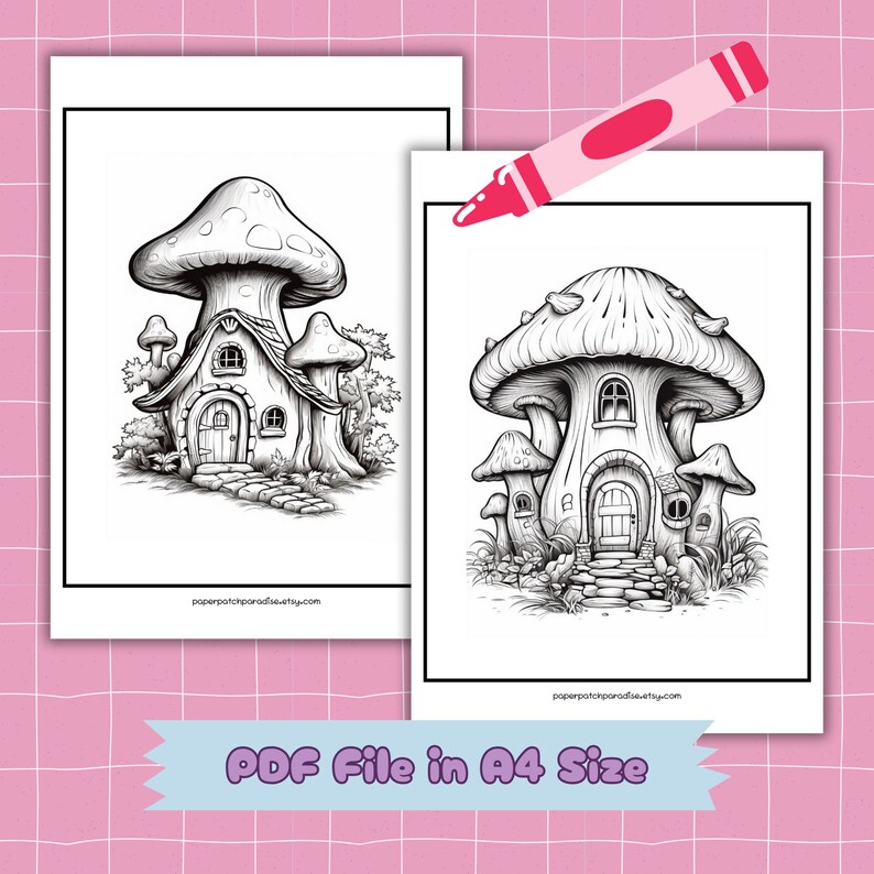 Mushroom House Coloring Pages Printable Fantasy House Coloring Sheets ...