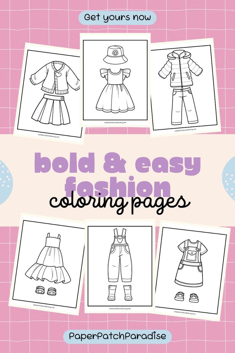 Bold and Easy Fashion Coloring Pages Printable Cute Clothing Coloring ...