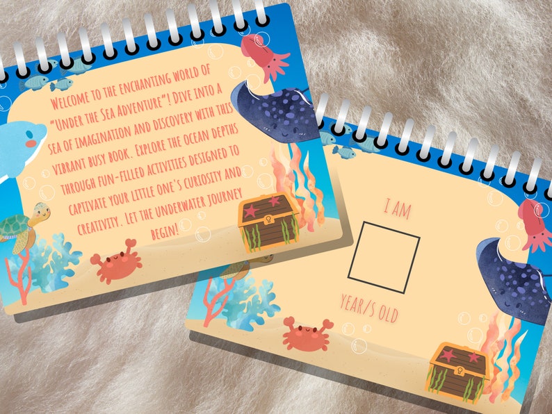 Toddle Busy Book Printable Busy Book Under the Sea Theme Busy Book ...