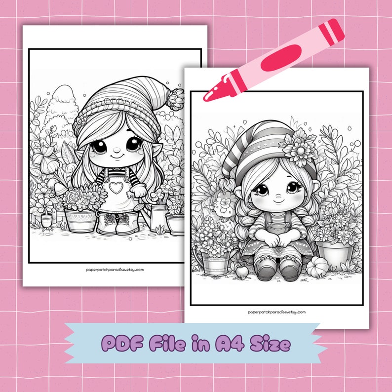 Garden Gnomes Coloring Pages Printable Enchanted Gnome Girl Coloring ...