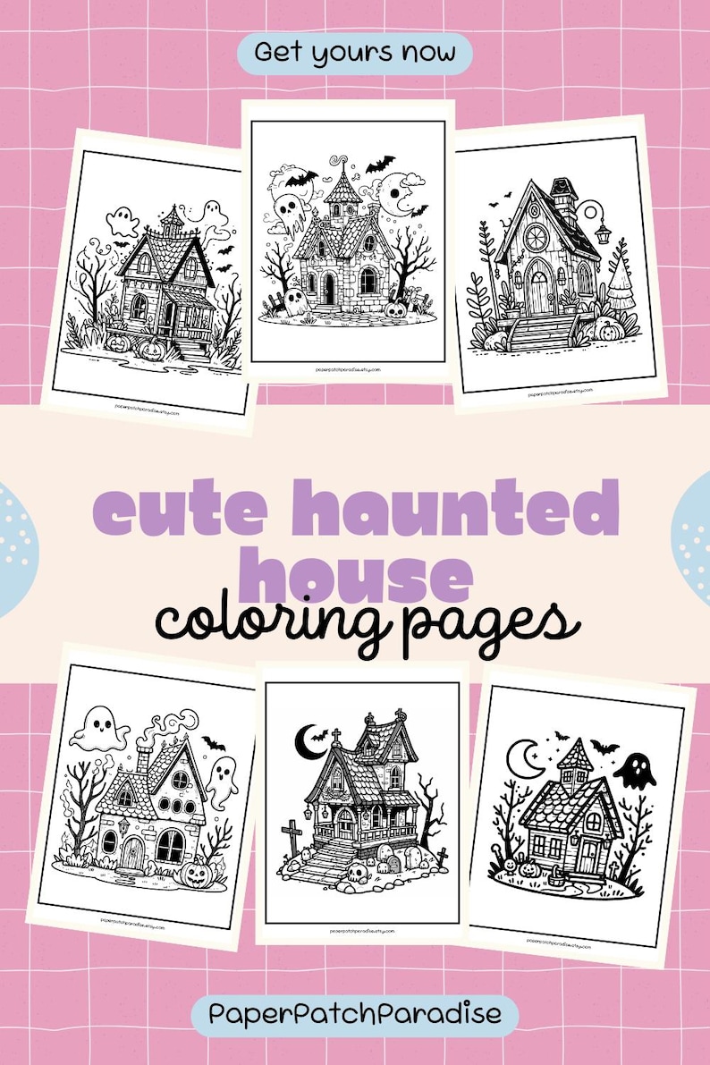 Cute Haunted House Coloring Pages Printable Spooky Ghost Coloring Book ...