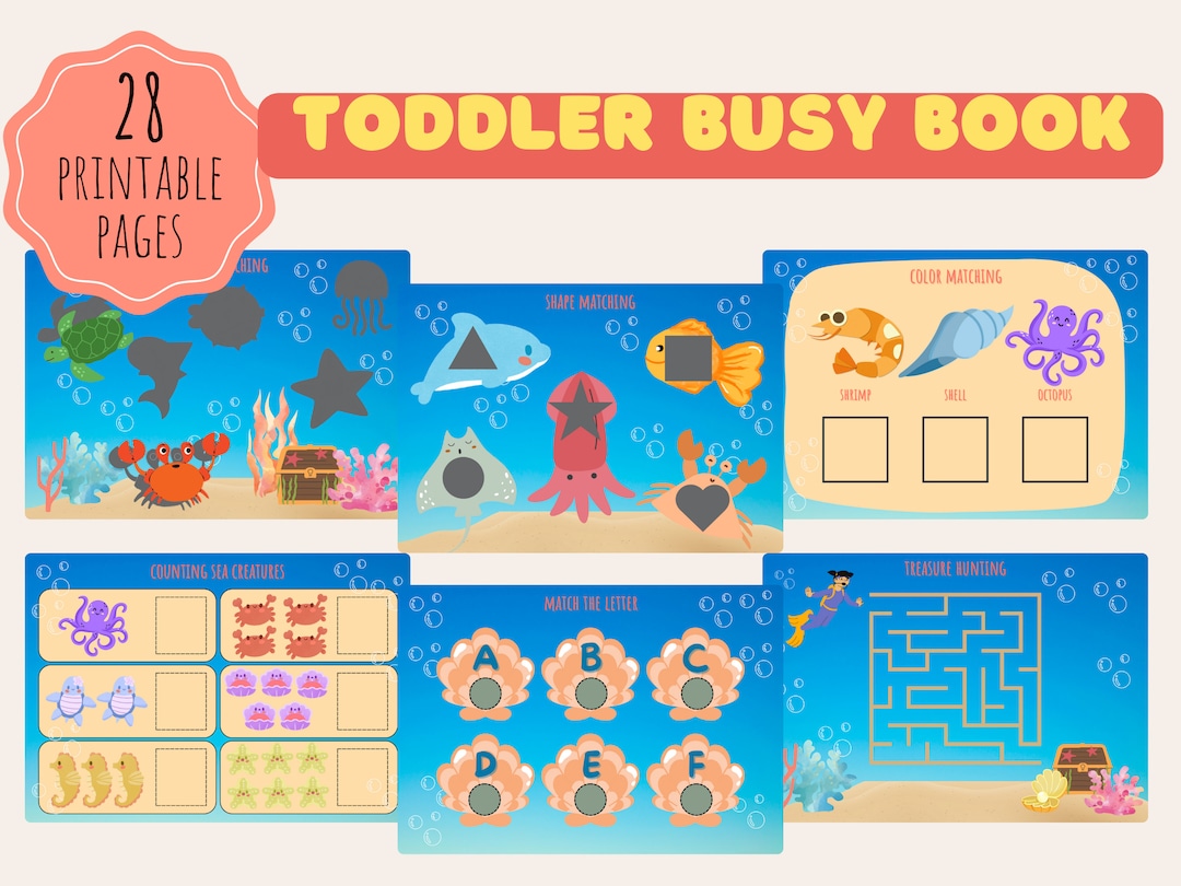 Toddle Busy Book Printable Busy Book Under the Sea Theme Busy Book ...