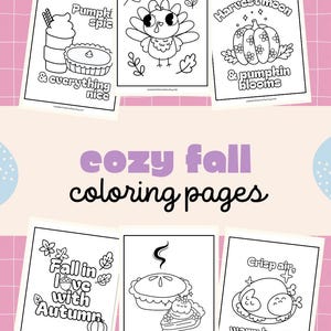 Fall Coloring Pages Printable Cozy Autumn Coloring Sheets Kids Cute ...