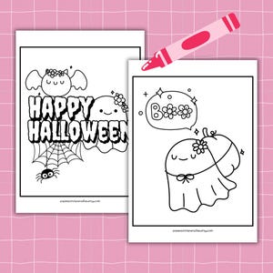 Bold and Easy Cute and Creepy Coloring Pages Printable Retro Halloween ...