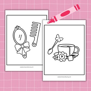 Cozy Coquette Coloring Pages Printable Cute Girly Coloring Sheets Bold ...