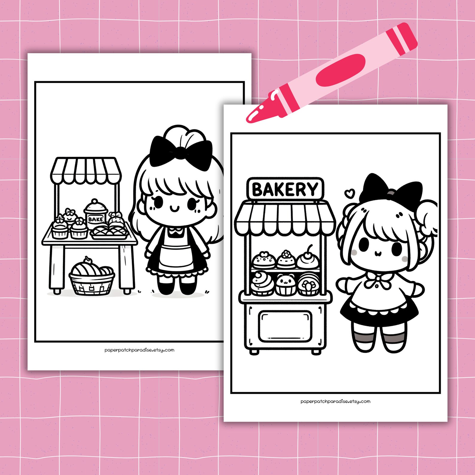 Kawaii Baker Coloring Pages Printable Cute Bakery Coloring Sheets ...