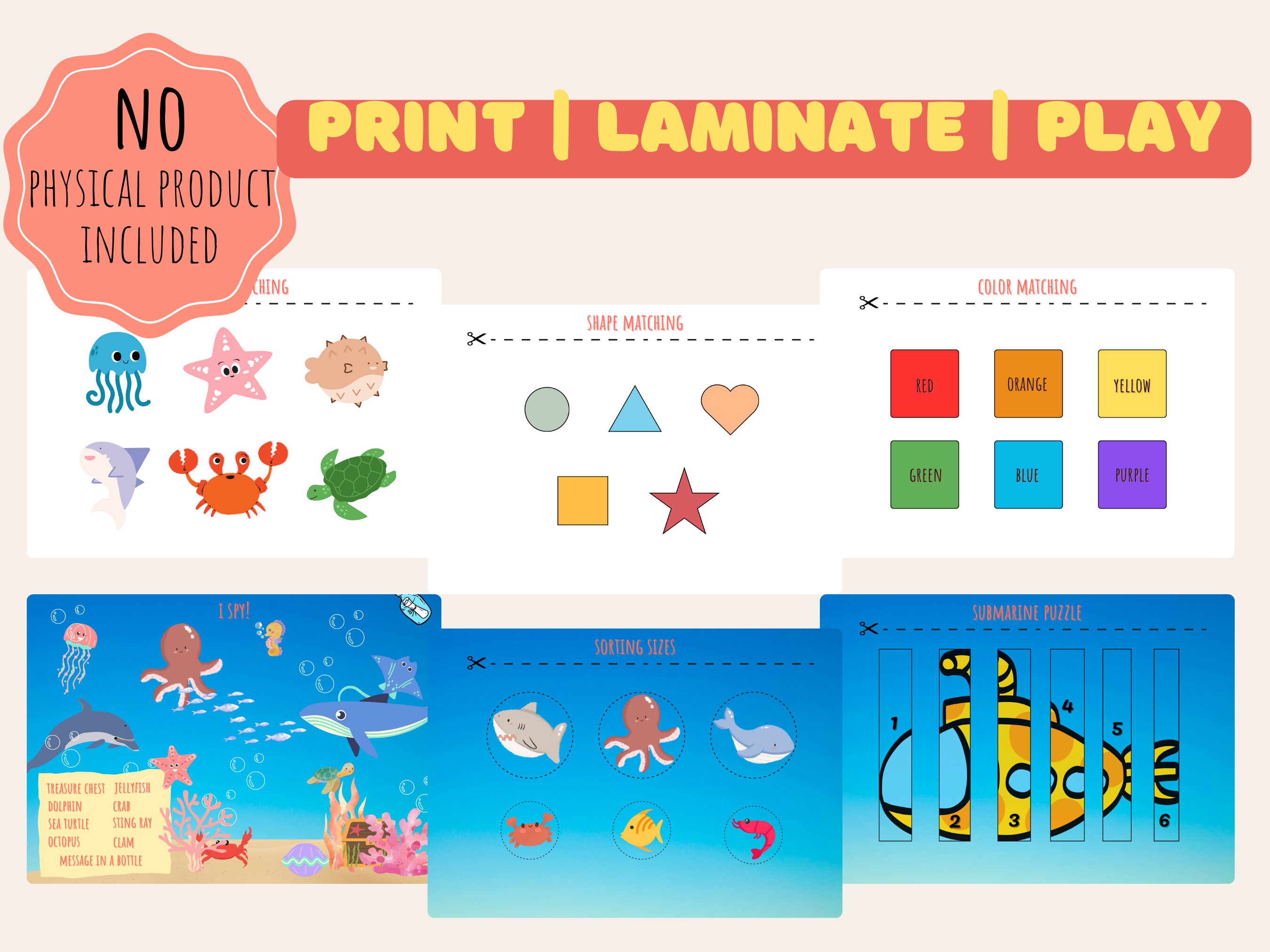 Toddle Busy Book Printable Busy Book Under the Sea Theme Busy Book ...