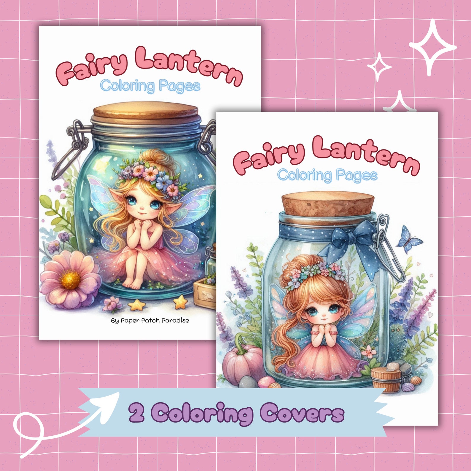 Fairy Lantern Coloring Pages Printable Kawaii Life in a Jar Coloring ...