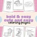 Bold and Easy Cute Cozy Coloring Pages Printable Stress Relief Coloring ...