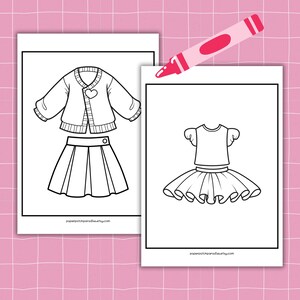 Bold and Easy Fashion Coloring Pages Printable Cute Clothing Coloring ...