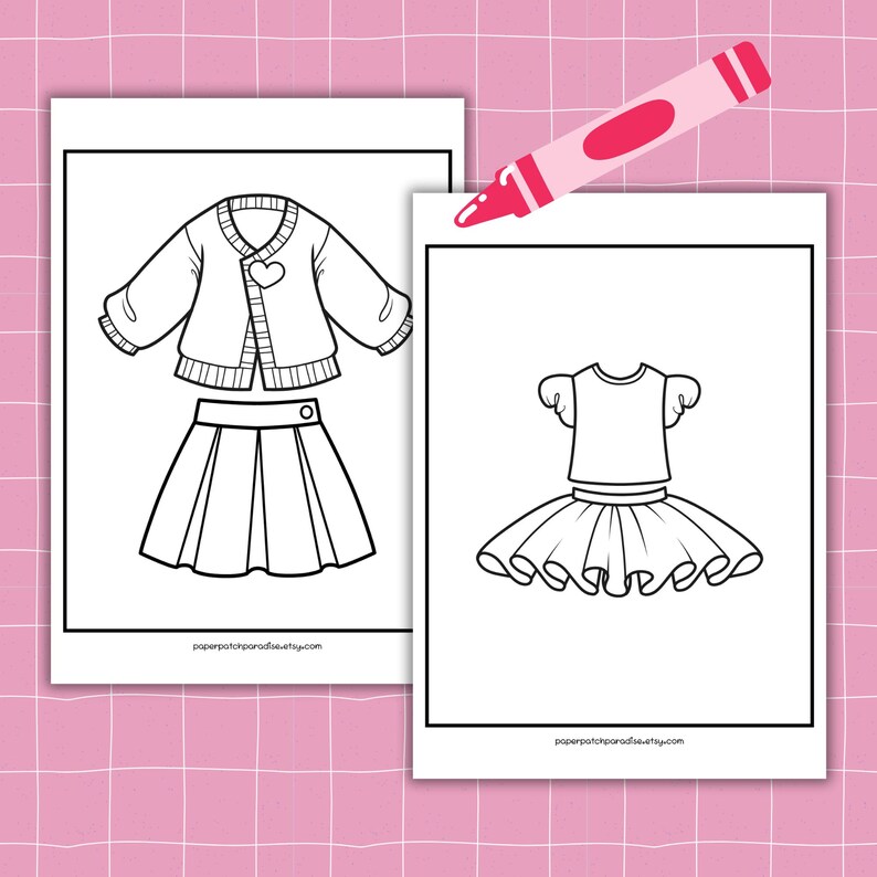 Bold and Easy Fashion Coloring Pages Printable Cute Clothing Coloring ...