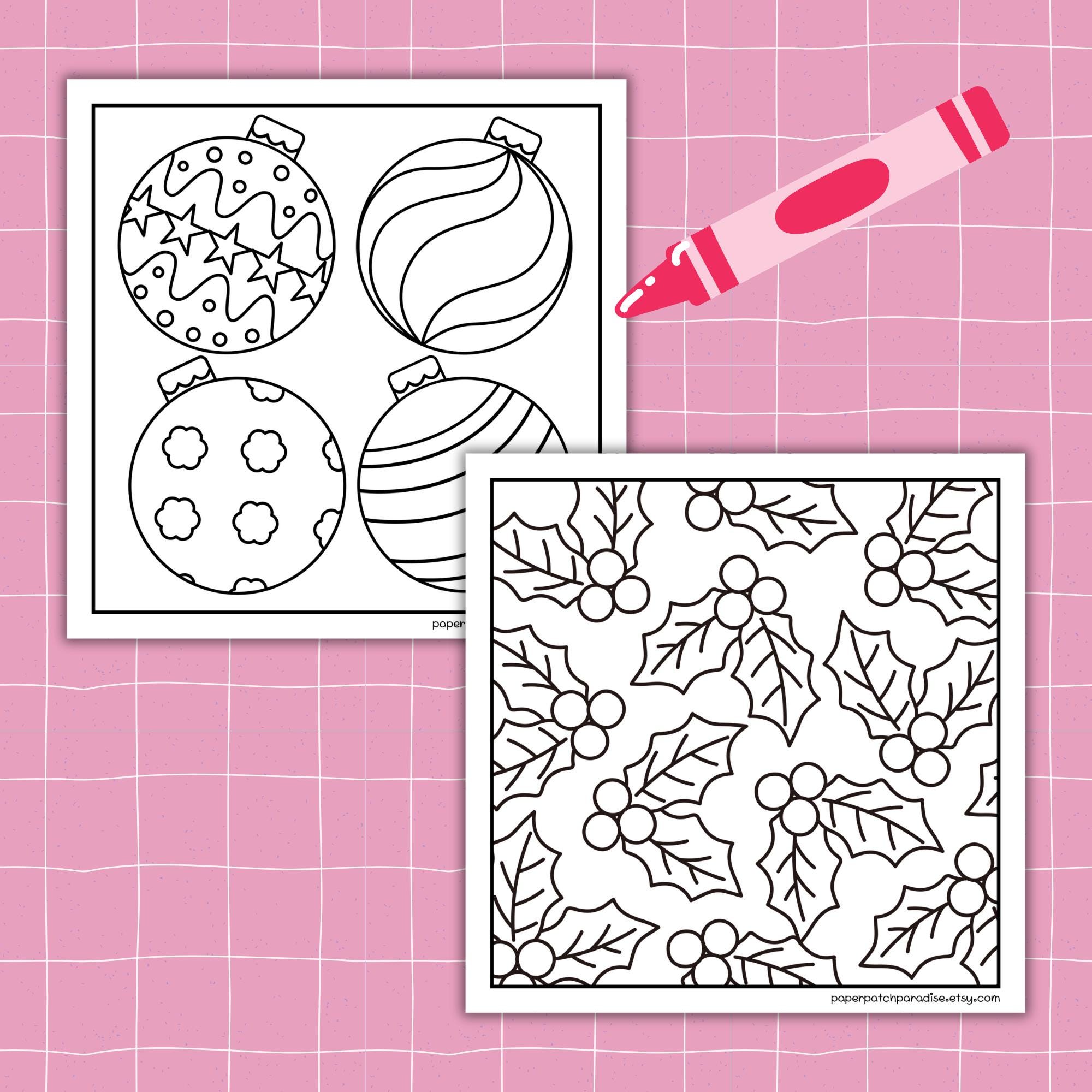 Christmas Patterns Coloring Pages Printable Bold Easy Coloring Sheets ...
