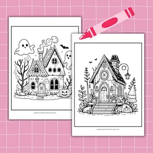 Cute Haunted House Coloring Pages Printable Spooky Ghost Coloring Book ...