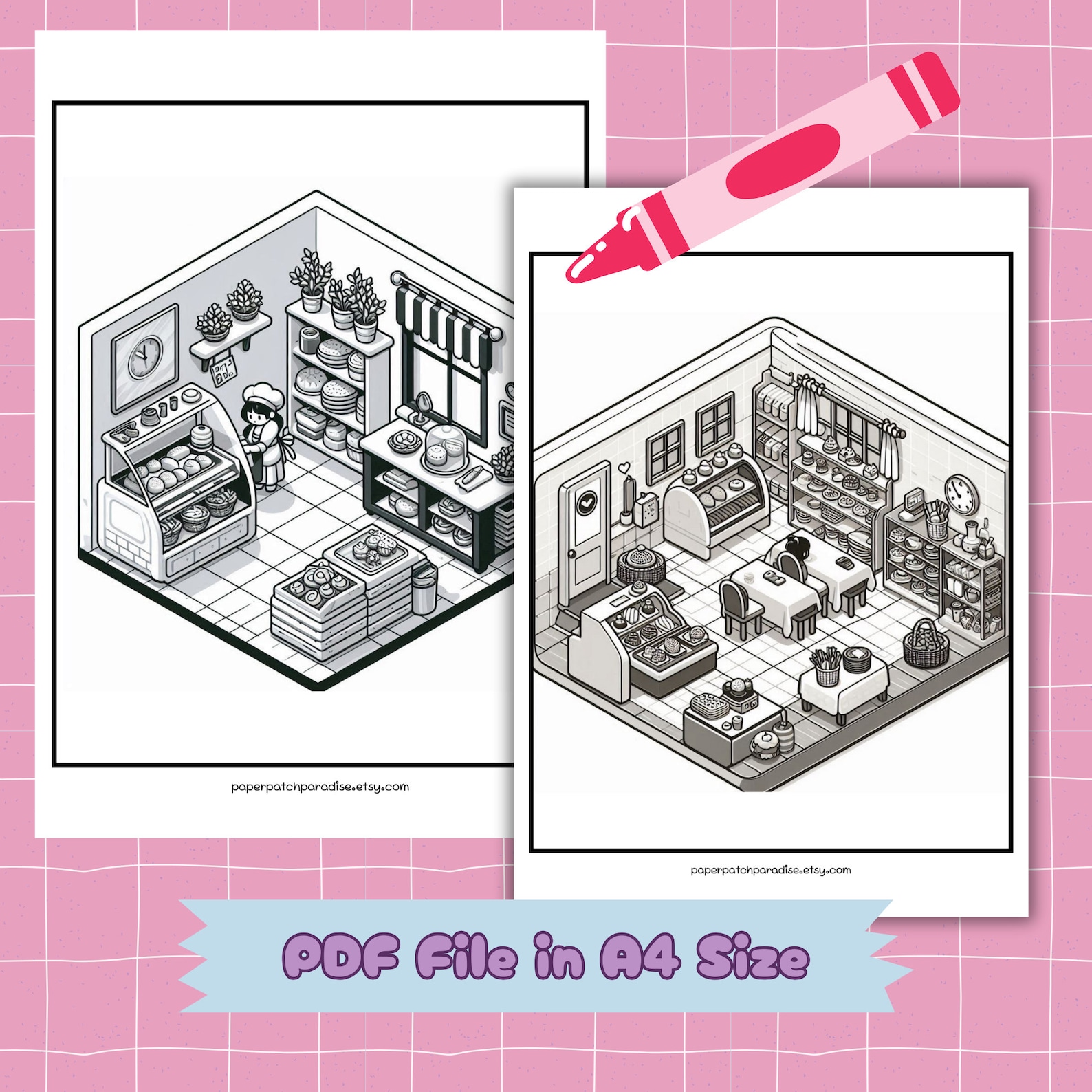 Bakery Shop Coloring Pages Printable Pocket Bakery Coloring Sheets ...