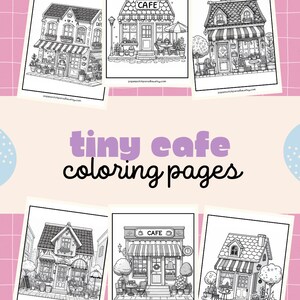 Tiny Cafe Coloring Pages Printable Cute Storefront Coloring Sheets ...