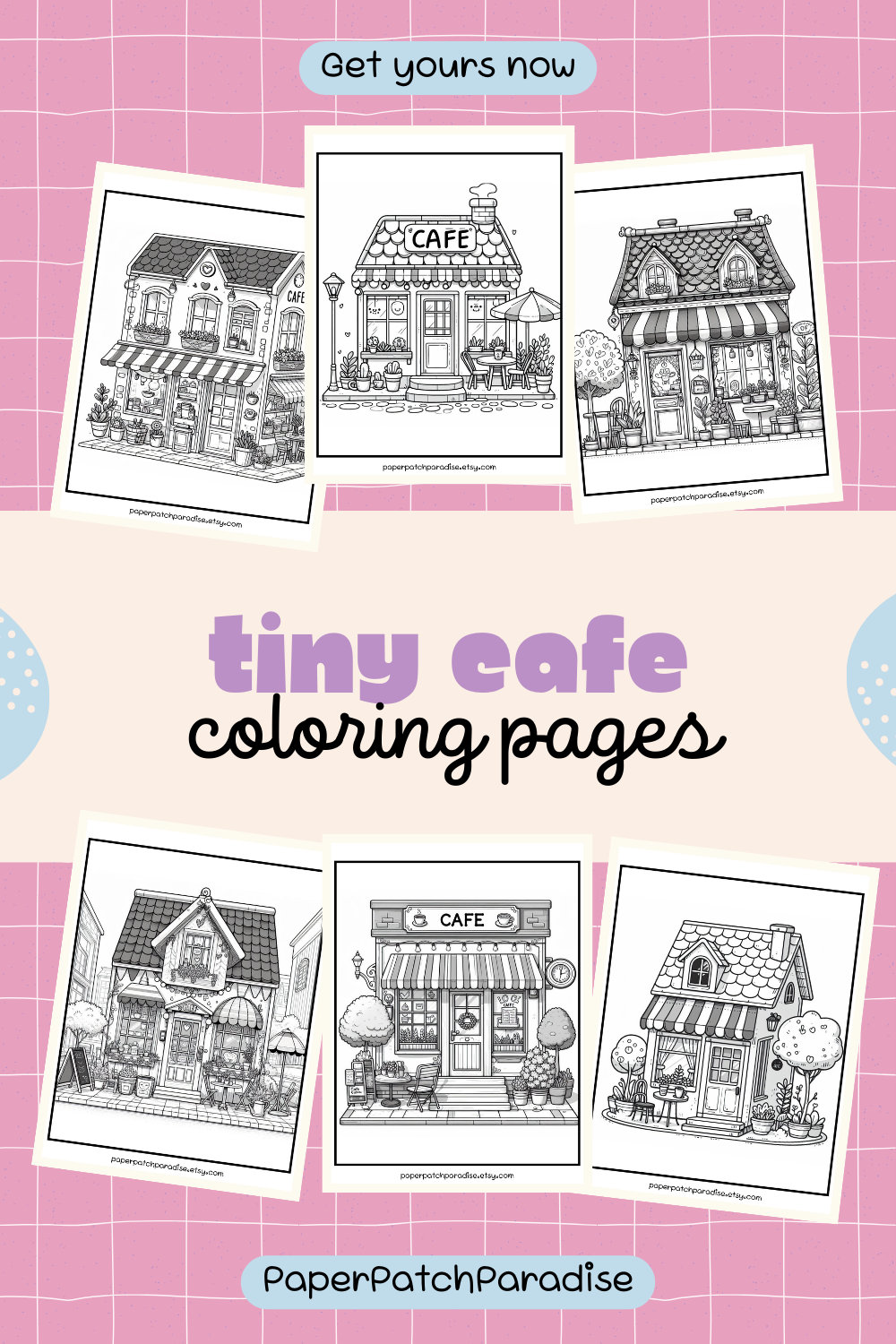Tiny Cafe Coloring Pages Printable Cute Storefront Coloring Sheets ...