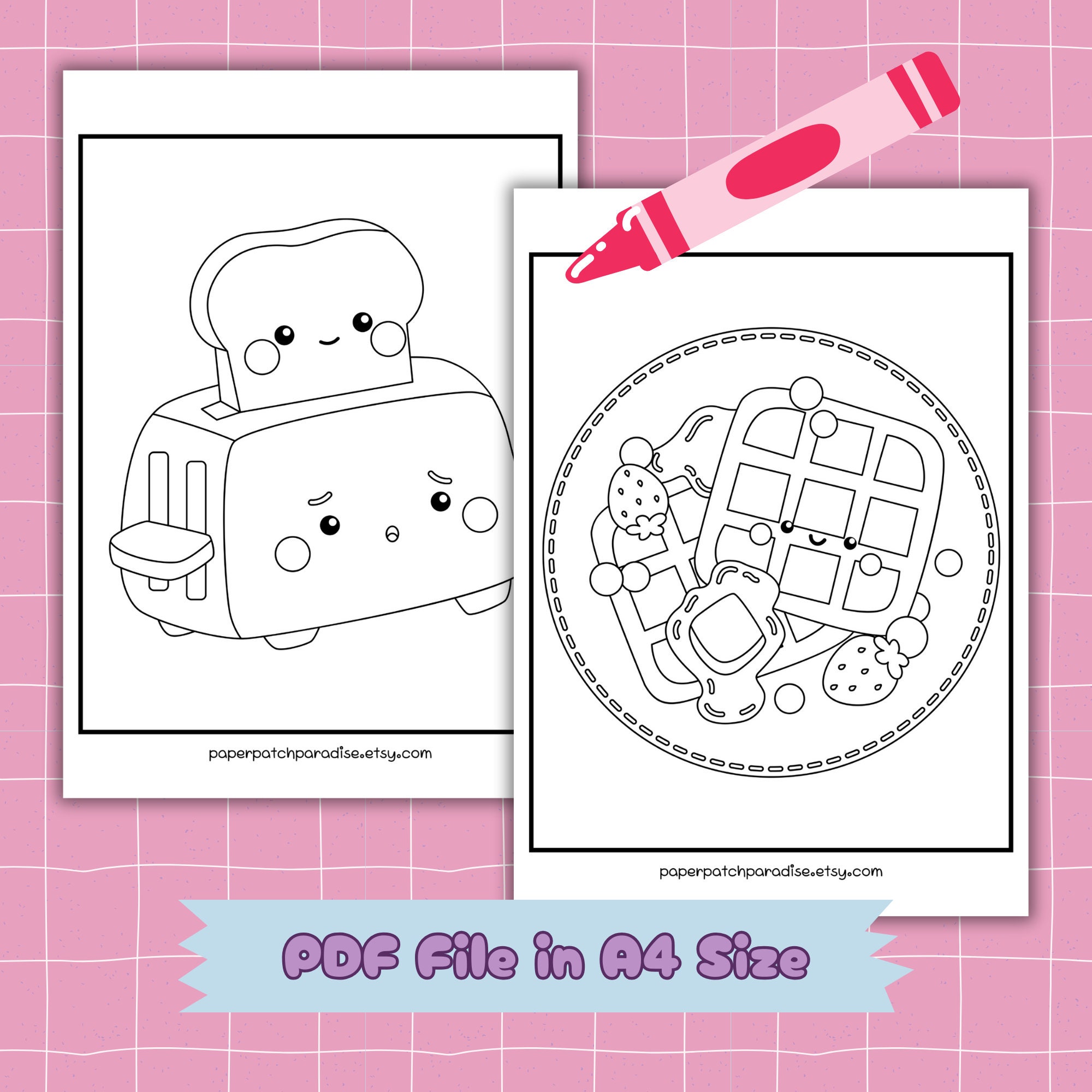 Food Coloring Pages Printable Kawaii Breakfast Coloring Sheets Bold and ...